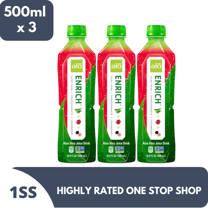 Alo Enrich Aloe Vera + Pomegranate + Cranberry 500ml x 3 | Lazada PH