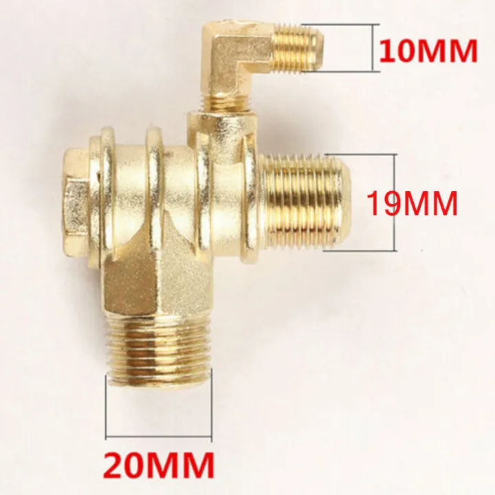 3-Port Check Valve Brass Male-Threaded Workshop Replacement Air ...