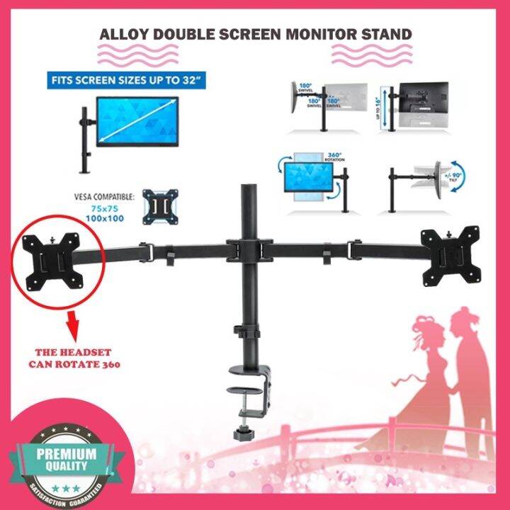 Dual /2 LED Monitor Mount with C-clamp and Grommet options GAMING ...