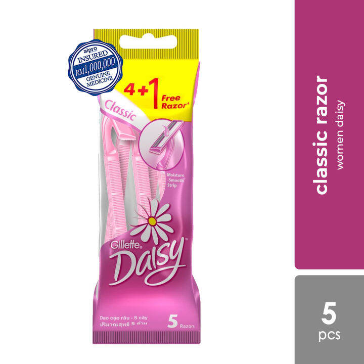 Alpro Pharmacy Gillette Daisy Classic Disposable Razor 5 Pcs | Lazada