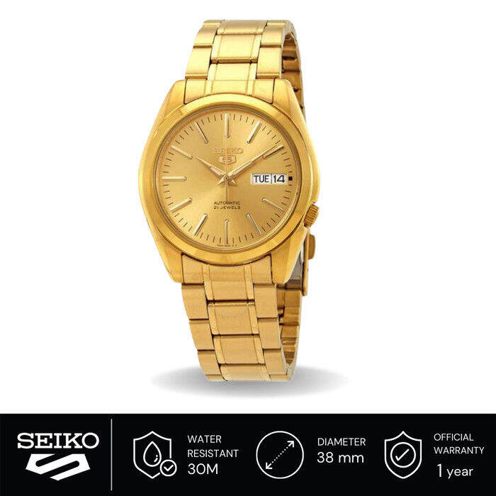 Jam Tangan Pria Seiko 5 Automatic Stainless Gold SNKL48K1 Original ...