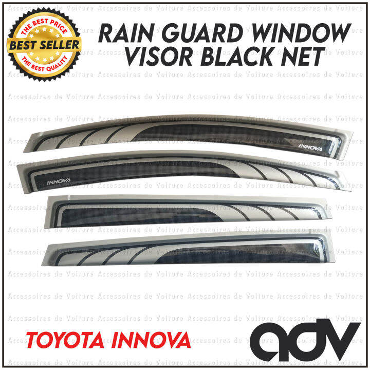 Toyota Innova 2016-2023 Rain Guard Window Door Visor Two Toned (Black ...