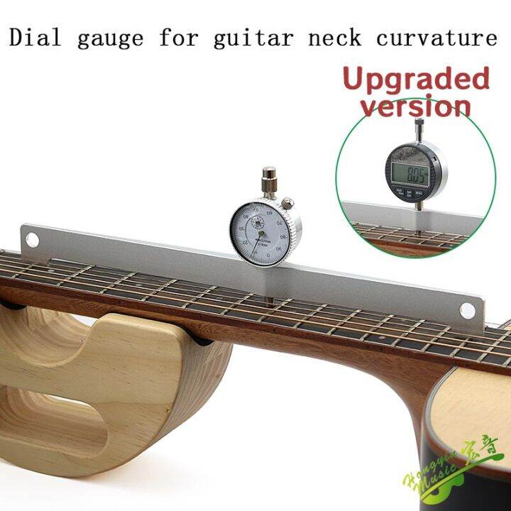 Guitar neck curvature measurement dial indicator bakelite guitar ...