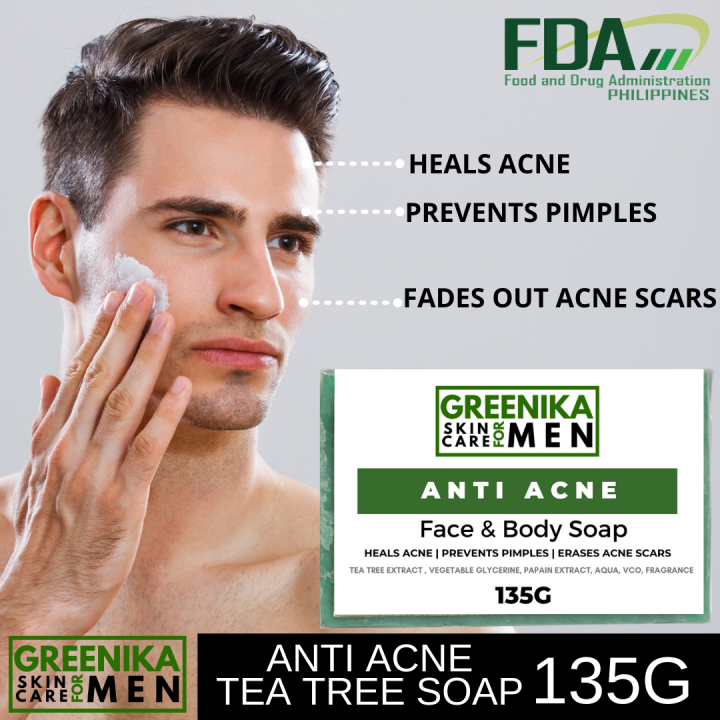[ ANTI ACNE SOAP FOR MEN ] Greenika Organic Tea Tree Soap Anti Acne ...