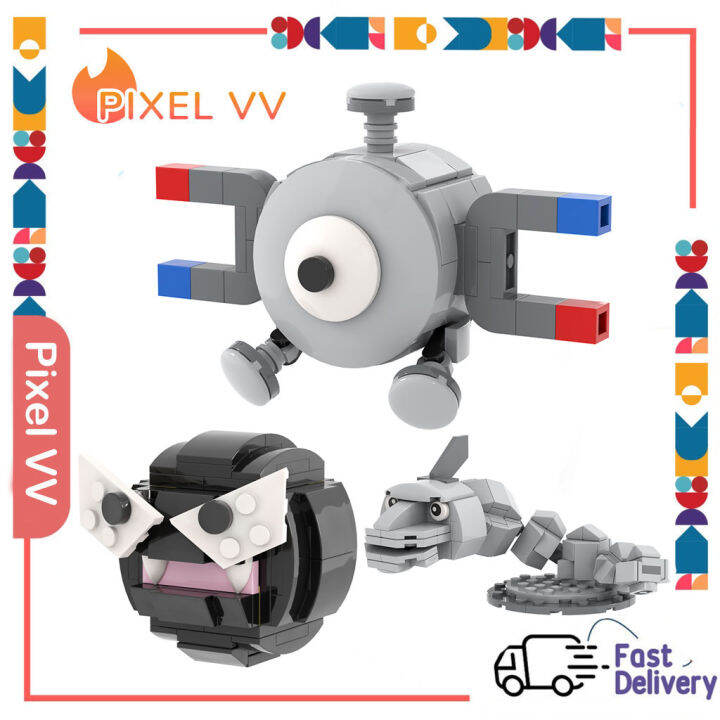 Pokemon MOC Building Blocks Magnemite Gastly Onix MOC Bricks Action ...