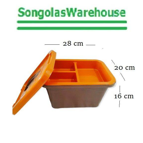 Container Box Plastik Kotak 5 Liter Plus Tatakan 3 sekat Penyimpanan ...