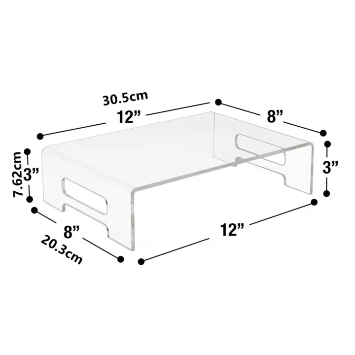 Acrylic PC Computer Monitor Stand Clear Laptop Riser Rack Office Gamers ...