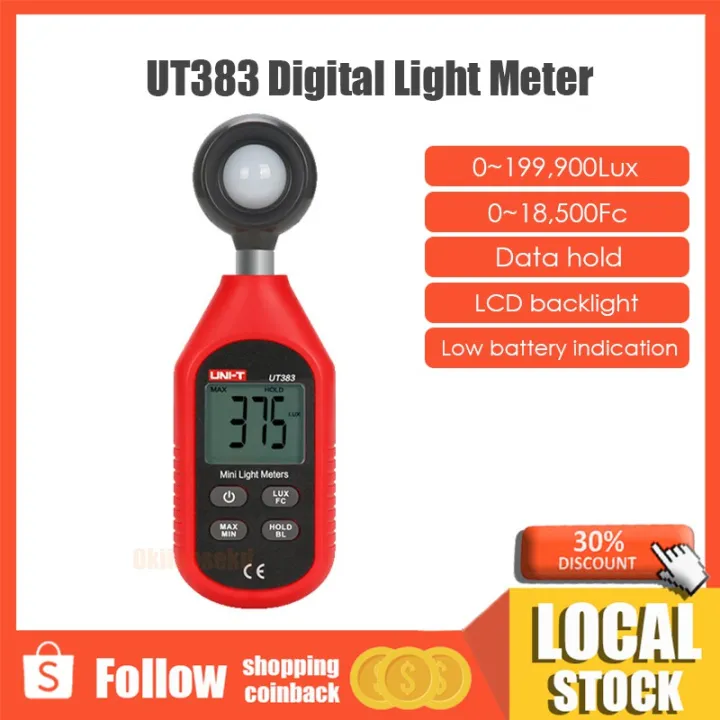 UNI-T UT383 Mini Illuminometers 200000 LUX 18500FC Digital Light Meter how much does a instax ...