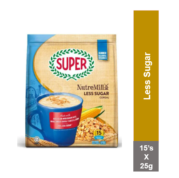 [Malaysia Import] Super Nutremill 3in1 Original Cereal Less Sugar (15s ...