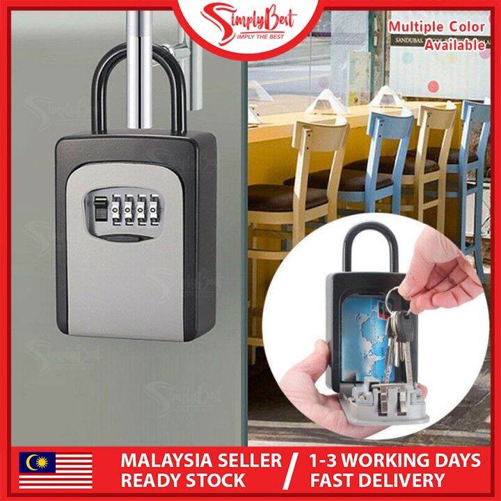 SIMPLYBEST Hanging Key Safe Box Detachable Shackle Numbering Lock Key ...