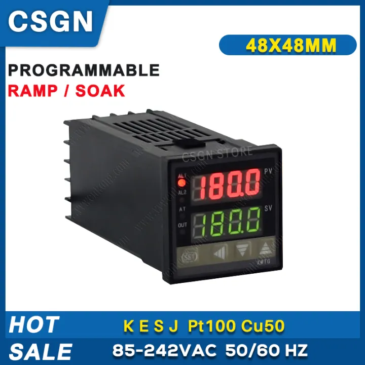 Ramp Soak Digital Programmable Pid Temperature Controller 220V SSR รีเลย์เอาต์พุต48มม. 30 ...