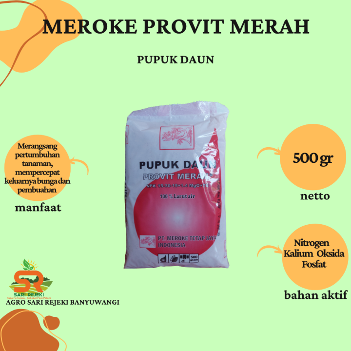 PUPUK DAUN PROVIT MERAH 500GR NPK 15-30-15-1.4 MgO+TE | Lazada Indonesia