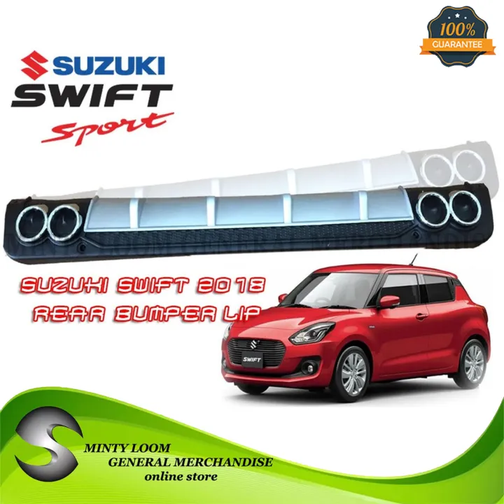 Suzuki Swift 2018 Rear Bumper Lip Diffuser (Black/Silver) | Lazada PH