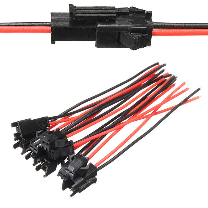 BOKALI New 5 Pairs 2-Pin SM Plug Connector Cable Wire Male + Female 5 ...