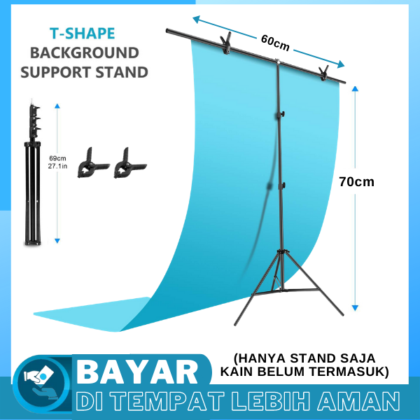 BERGARANSI - COD | STAND BACKDROP 2 METER T-SHAPE BACKGROUND STUDIO ...