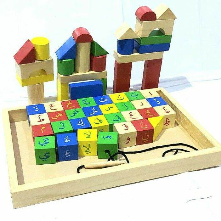Kayla Org Mainan edukasi Balok Kayu Warna Warni Hijaiyah plus Ronce ...