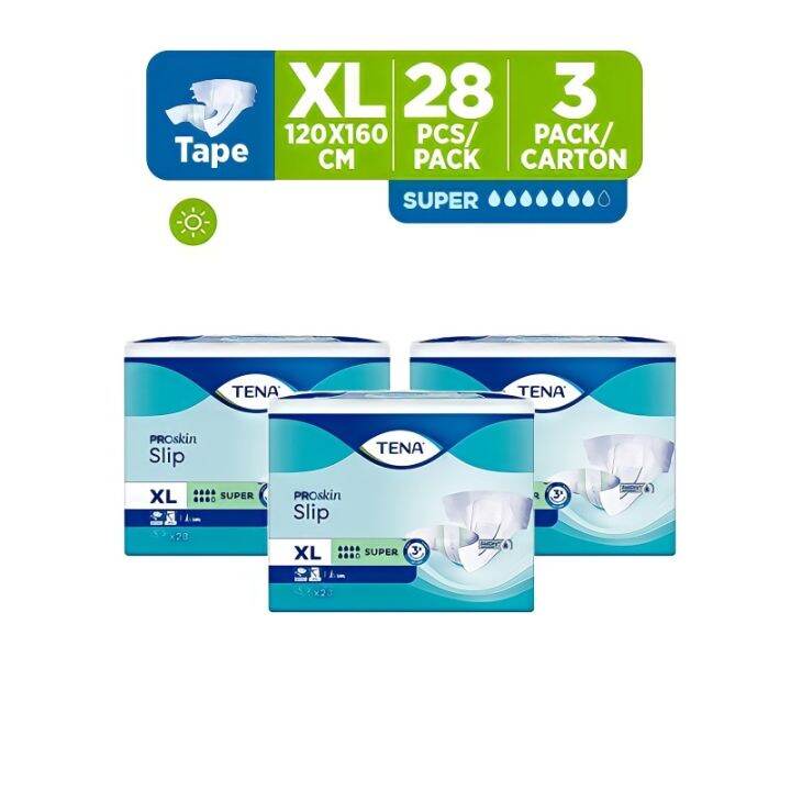 TENA Proskin Slip Super Adult Diapers XL 28s X 3 | Lazada Singapore