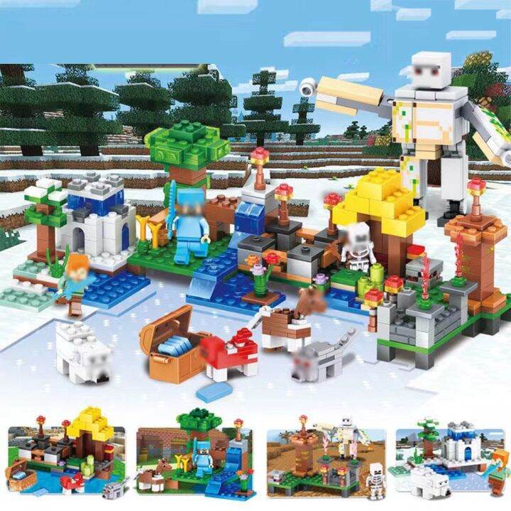 xv677 My World Village Set Minecraft Building Block Toys Kids Classic ...