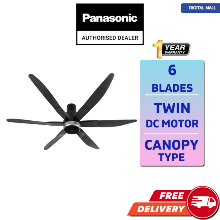 PANASONIC Ceiling Fan 6 BLADE Canopy Type F-M18LY 70" Greater Air ...