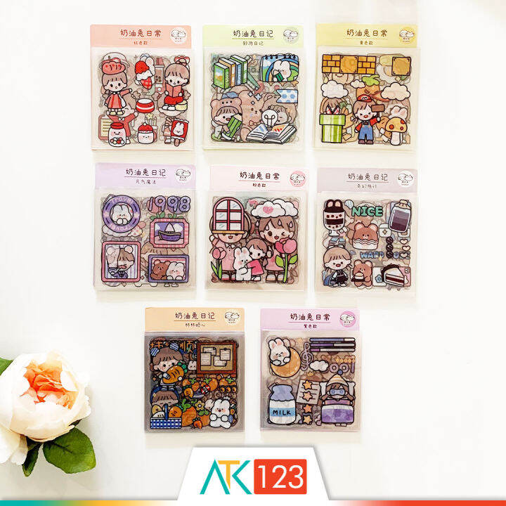 Stiker Karakter Kartun Lucu / Cartoon Stickers - Telado 20 Lembar (8 x ...