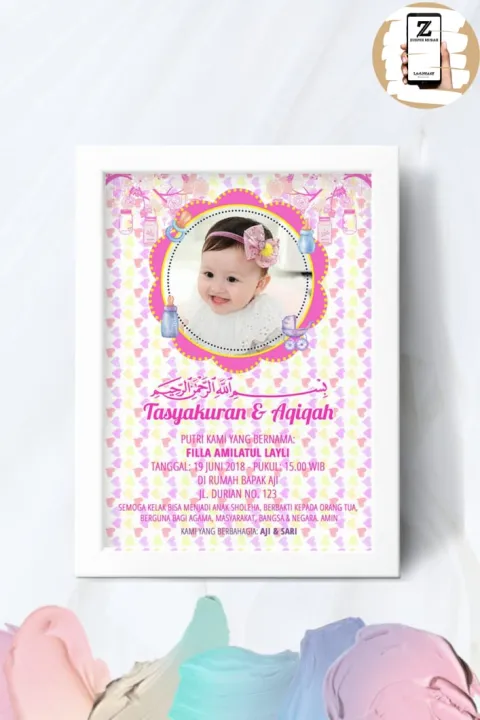 COD Cetak Bingkai Piagam Sertifikat Aqiqah Anak uk 20x25 10r plus ...