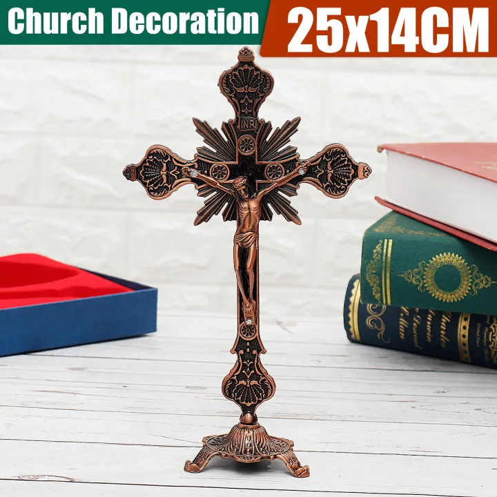 Catholic Altar Standing Religious Crucifix Cross Decor Antique Catholic ...