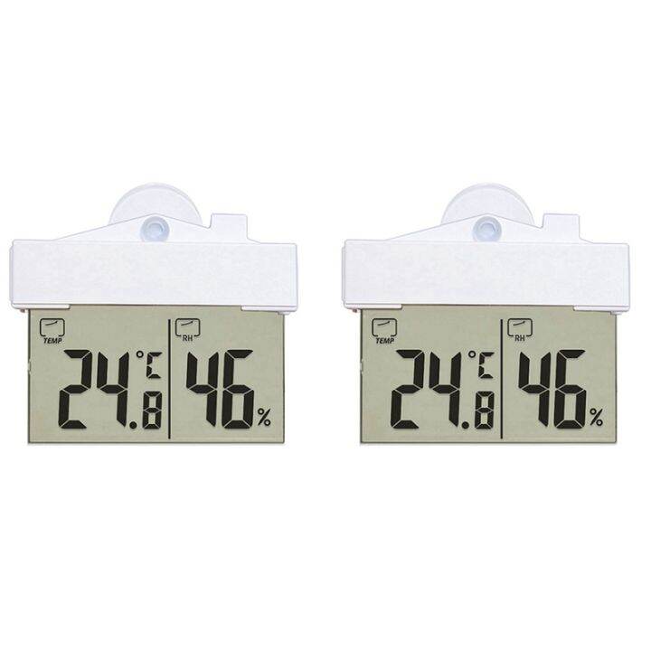 2X Digital Transparent Home Window Display Hygrometer Indoor Outdoor ...
