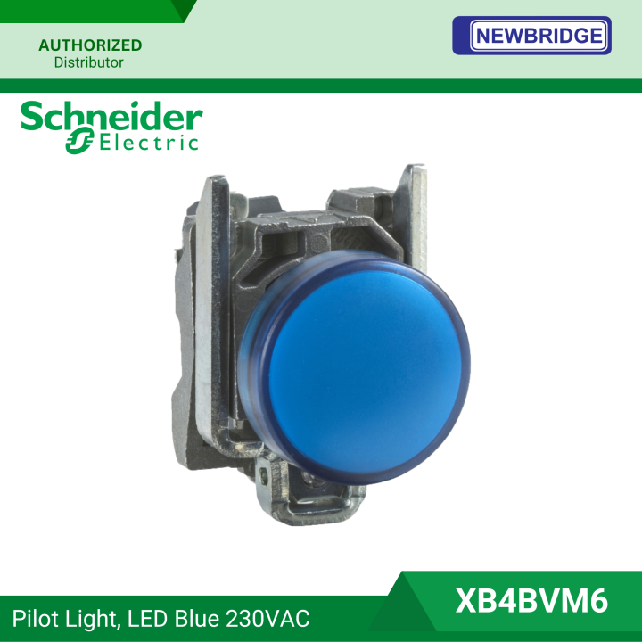 Harmony XB4, Pilot light, metal, blue, Ø22, plain lens with integral ...