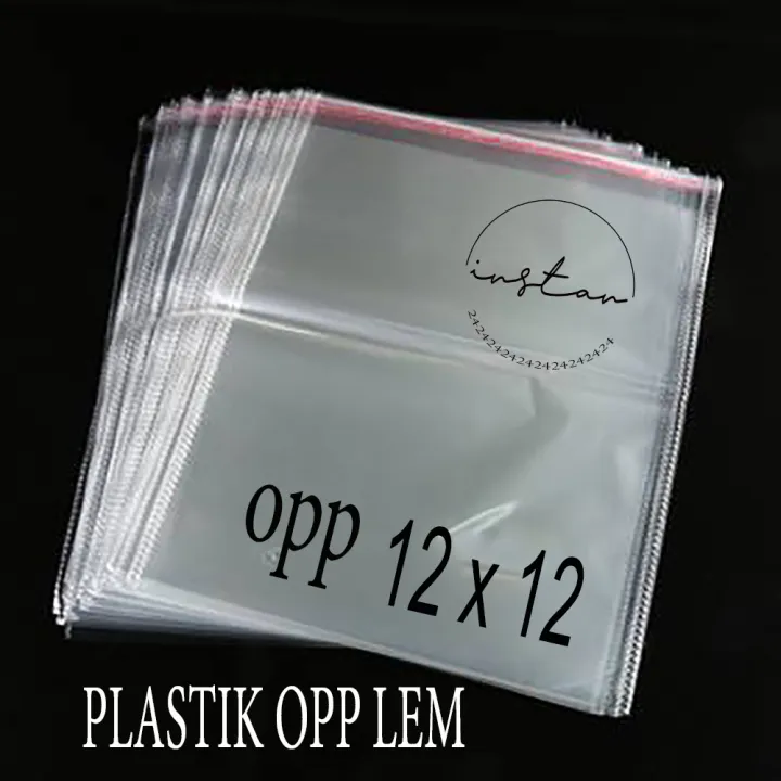 Plastik Opp Lem / Plastik Kaca Lem ukuran 12x12 isi 10 pak = 1000 bj ...