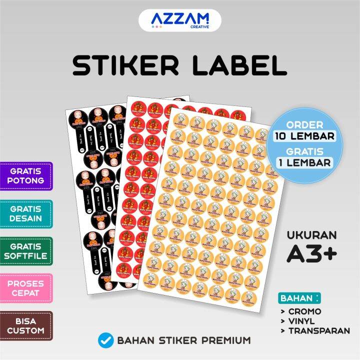CETAK STIKER / STIKER LABEL / STIKER CUSTOM / STIKER A3+ / STIKER ...