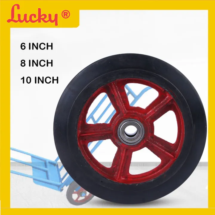 Push Cart Wheel 6 inch 8 inch 10 inch Heavy Duty Steel Body Rubber ...