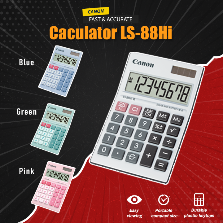 CANON Calculator 8 Digit LS-88Hi II Electornic Solar Battery | Lazada