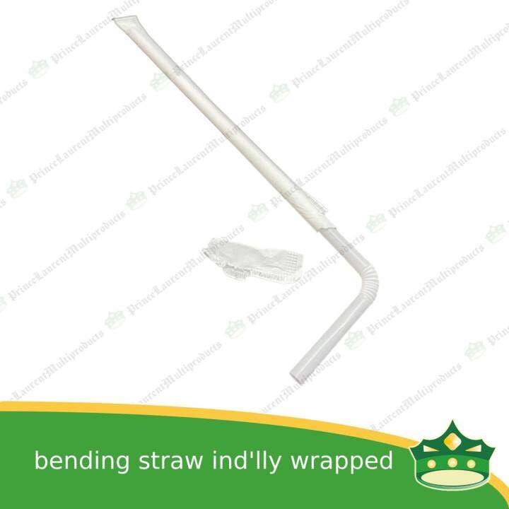 [100 pcs] bending straw white individually paper wrapped | Lazada PH