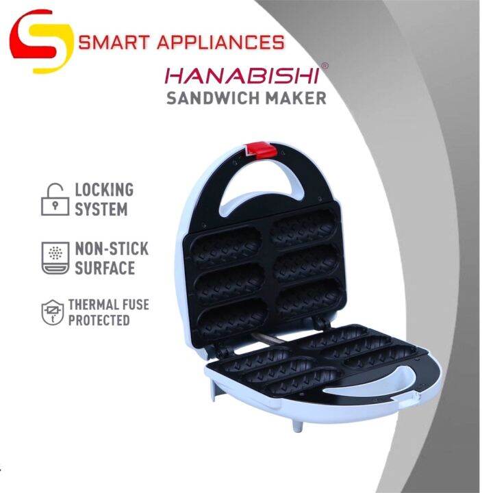 Hanabishi Hotdog Waffle Maker HSM50H Non-stick toasting surface | Lazada PH