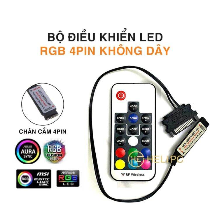 Bộ điều khiển LED RGB 12v 4pin không dây (RGB Led Controller) - chỉnh ...