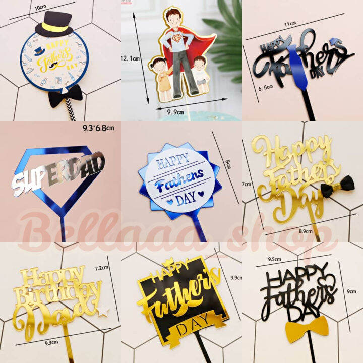 Happy Father's Day Cake Topper Acrylic Cake Topper | Lazada
