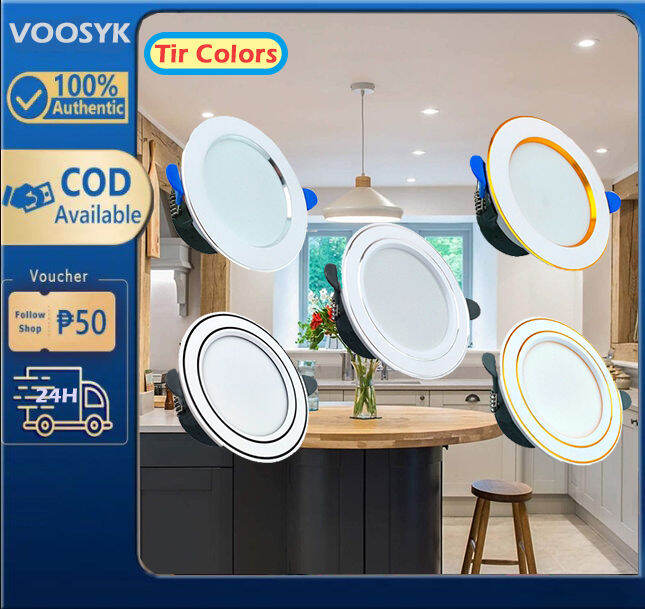 3 Colors LED Ceiling Light Recessed Downlight 220V 5W Pin Lights For ...