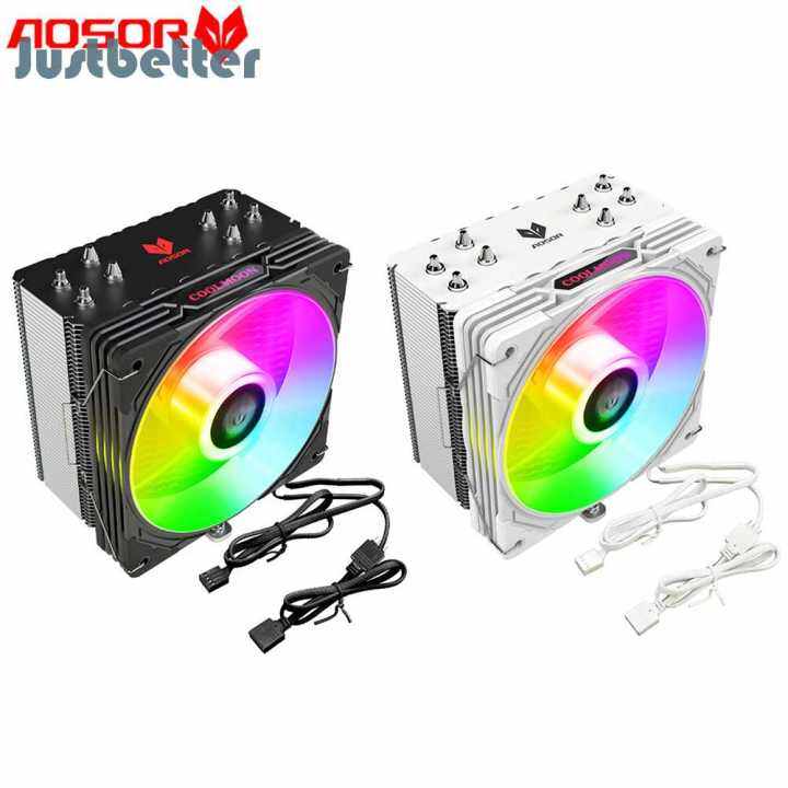 ARGB Kipas Angin Pendingin Radiator 4 Pipa Panas PWM Pendingin CPU ...
