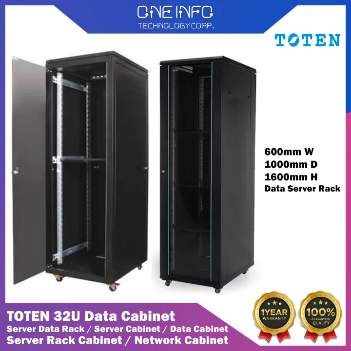 32U Cabinet 600W*1000D*1600mmH TOTEN Data Server Rack│Server Data Rack│Server Cabinet│Data ...
