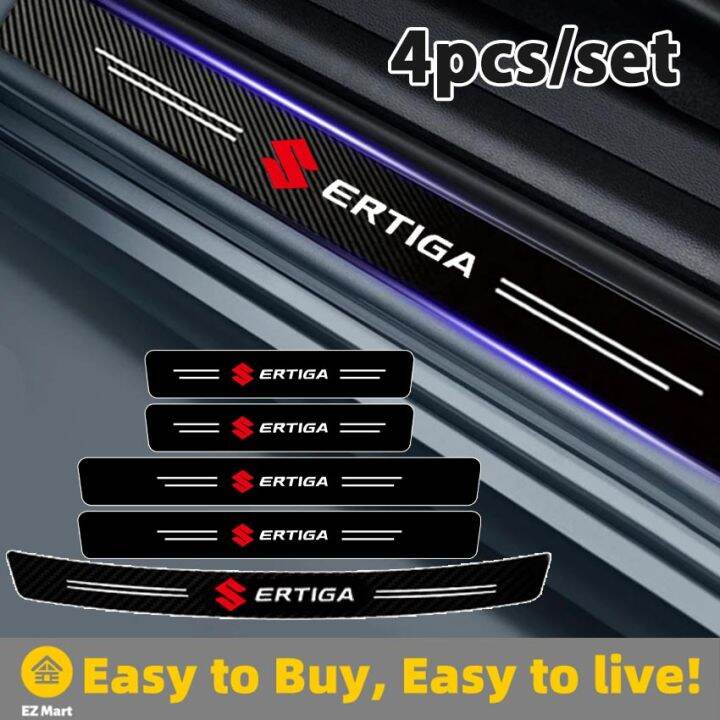 【ERTIGA】Car Sticker Carbon Fiber Decorative Strip Car Door Sill for ...