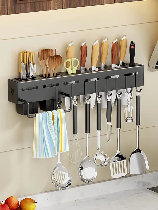 Kitchen knife rack Kitchen organizer Stainless steel Hanging knife ...