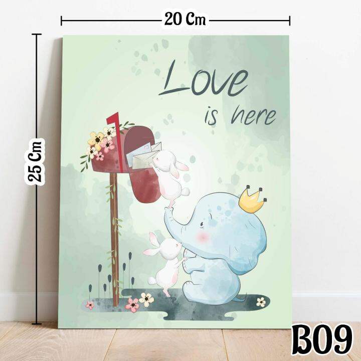 Hiasan Dinding Poster Gajah Love Is Here Original [B09] | Lazada Indonesia
