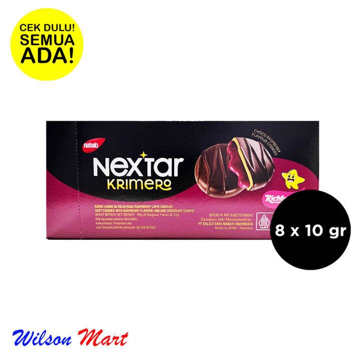 NABATI NEXTAR KRIMERO SOFT COOKIES RASPBERRY CHOCOLATE COATED ISI 8 X ...