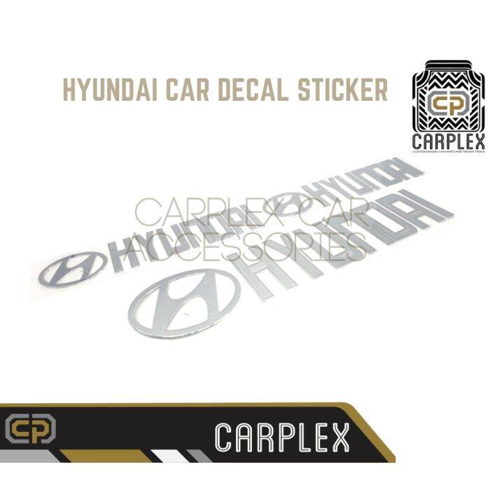Hyundai Decal Sticker MATTE CHROME DECAL STICKER Personalized Logo ...