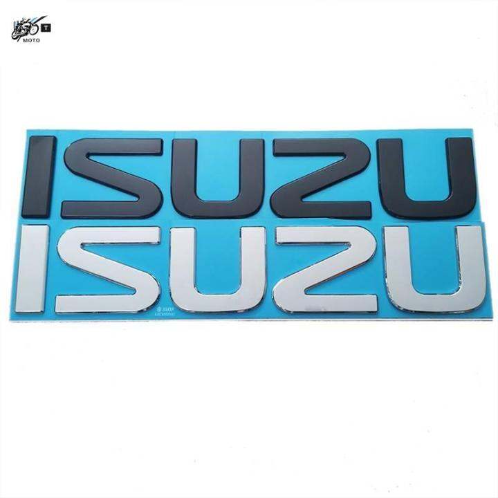 【T-Moto】 1 x ABS Big Chrome/Black/Red ISUZU Logo Letter Car Front Trunk ...