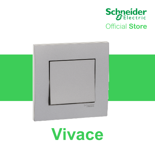 Schneider Electric Vivace 16AX 1 Gang 1-Way Switch, Aluminium Silver ...