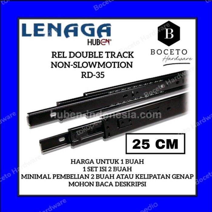 Rel Laci Double Track 25 CM Full Extension LENAGA by HUBEN RD-35-250 | Lazada Indonesia