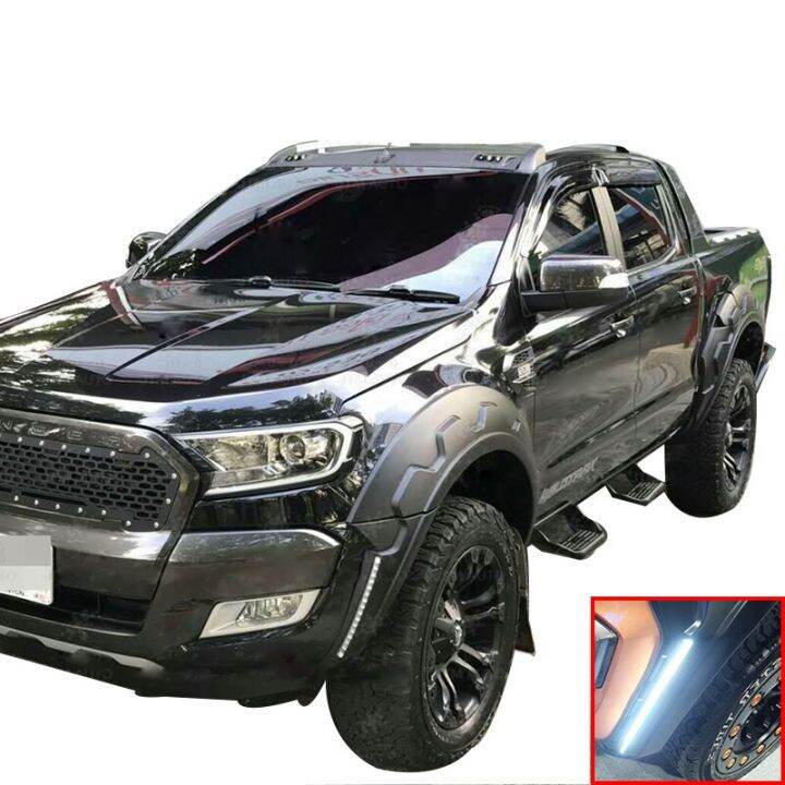 LED Mudguards Wheel Arch Fender Flares For Ford Ranger MK2 PX Wildtrak ...