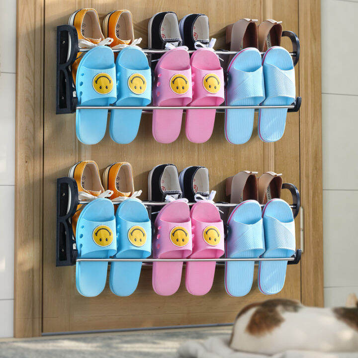 Candy Online Wall-Mounted Shoe Rack Slippers Rack Behind Door Shoe rack ...