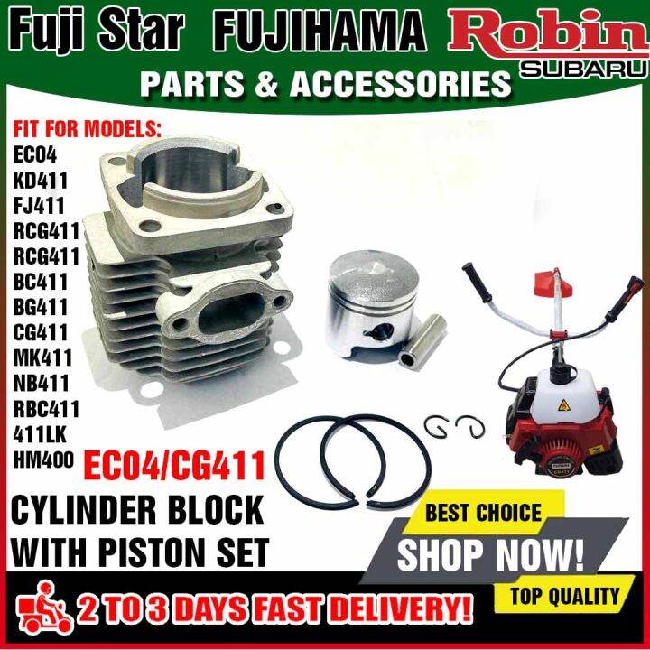Fujihama Grass Cutter EC04/CG411 Cylinder Block Assy with Piston Set ...